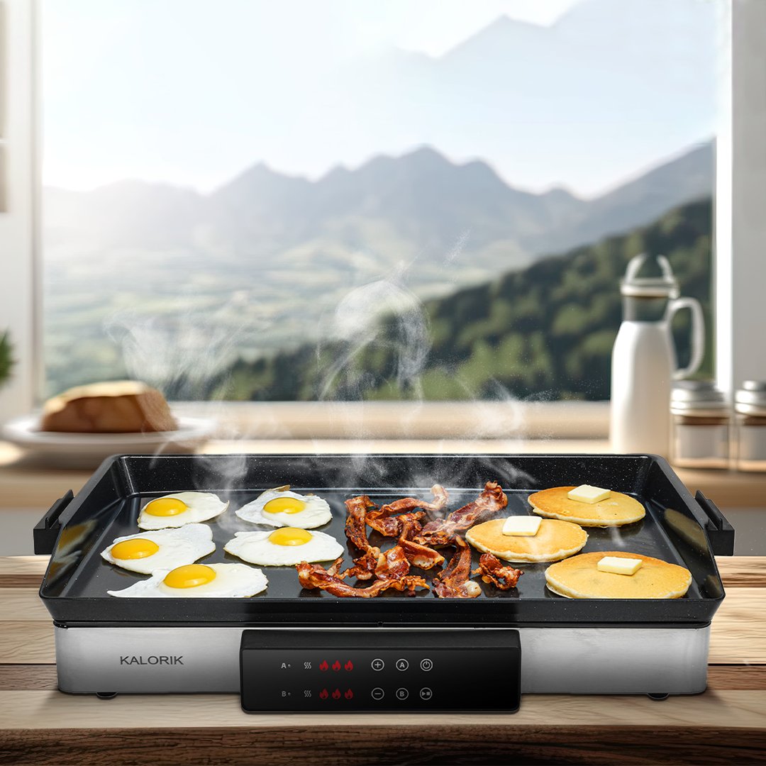 Kalorik MAXX 2-in-1 Electric Griddle & Double Cooktop